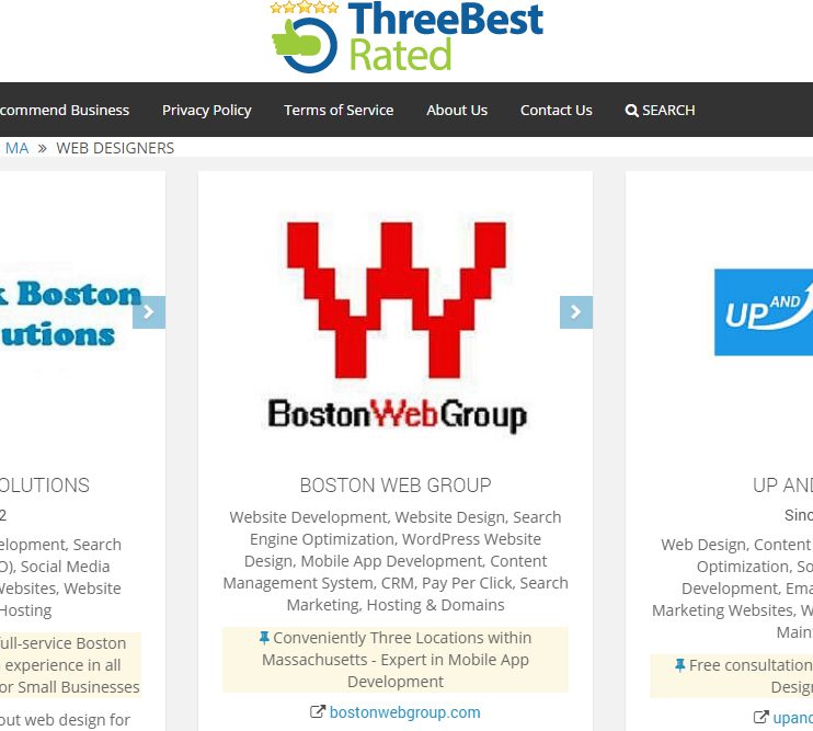 Boston Web Group Named Top 3 Digital Agency in Boston